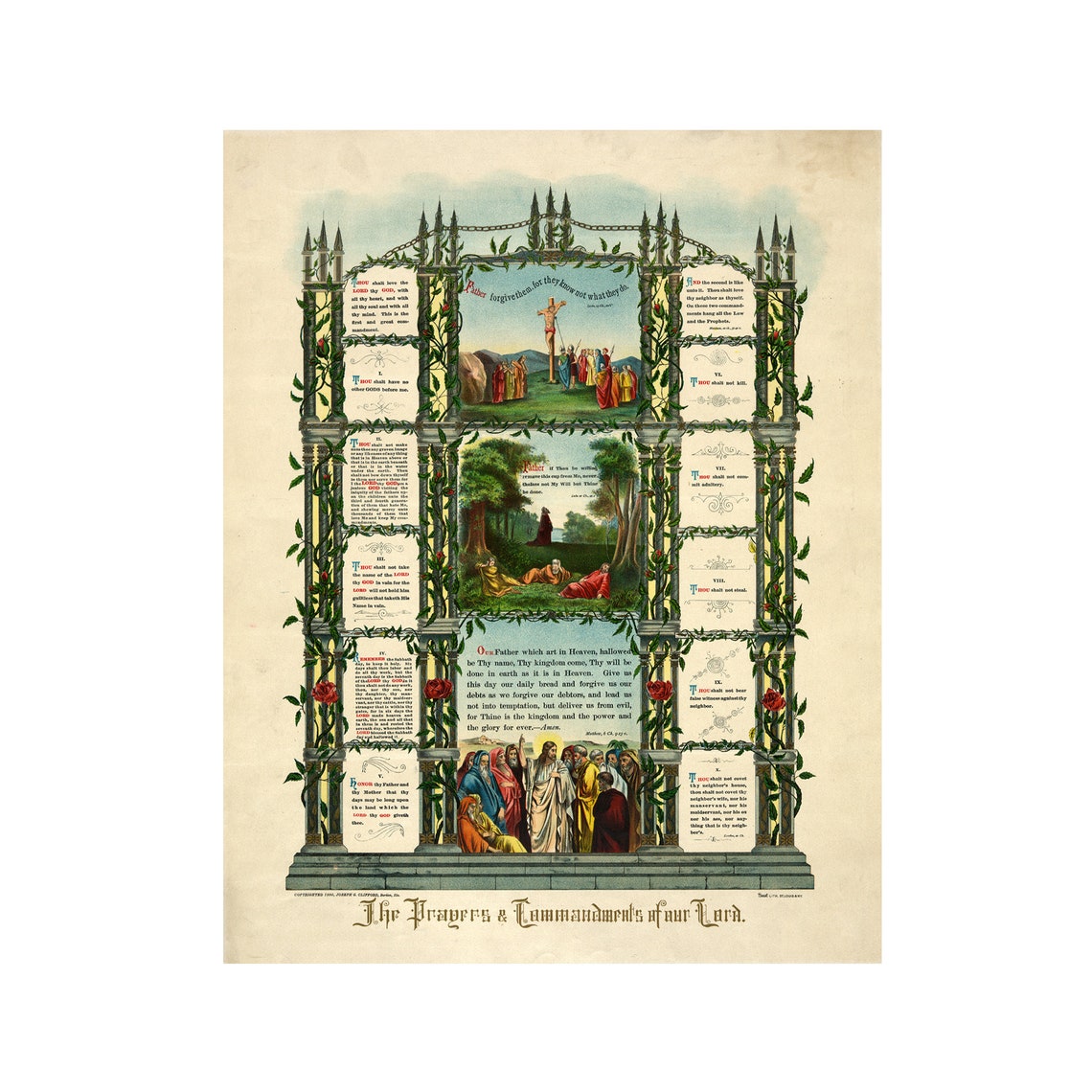 Spiritual Room Decor Bible Verses Poster - the Prayers & Ten ...