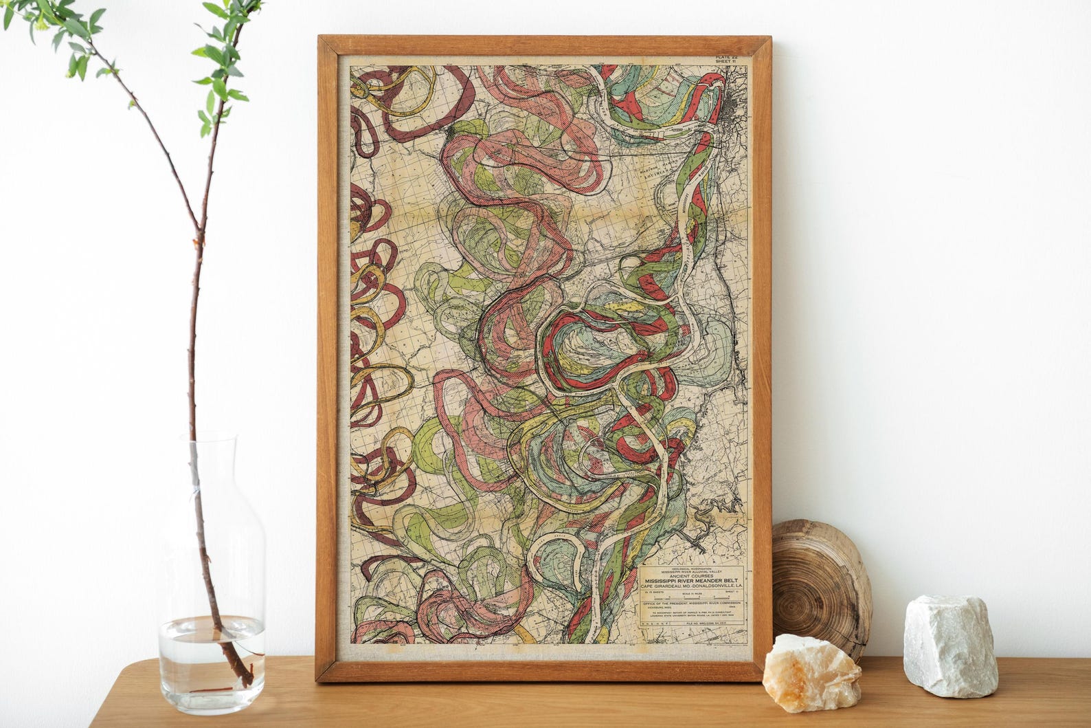 Sheet 11 - Harold Fisk Mississippi River Map Vintage Wall Art Poster ...