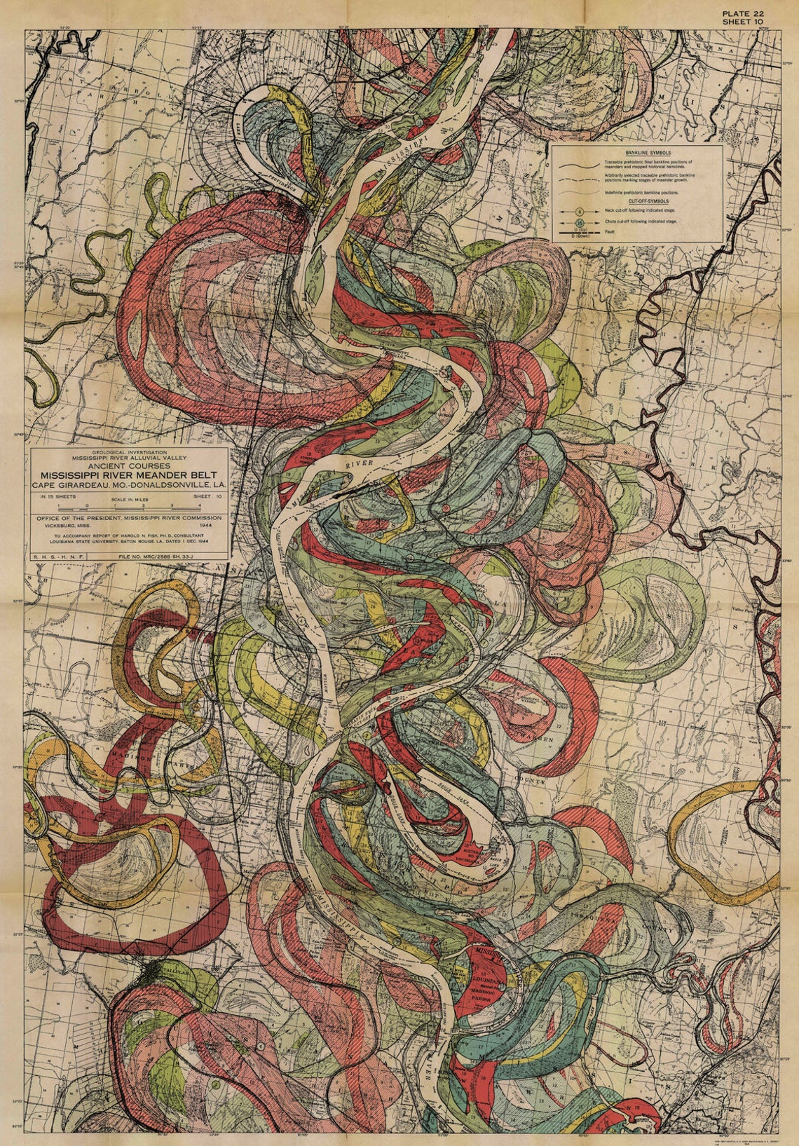 Sheet 10 Harold Fisk Mississippi River Meander Belt Alluvial Valley ...