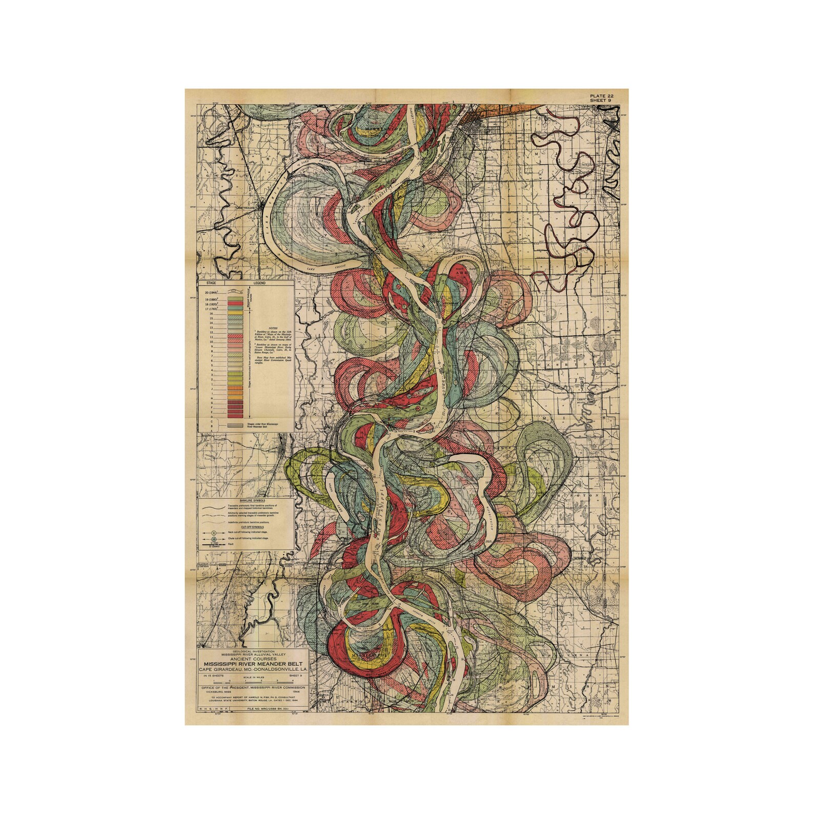 Sheet 9 Harold Fisk Mississippi River Meander Belt Alluvial Valley ...
