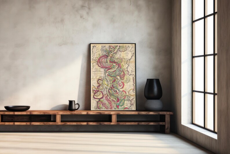 Sheet 10 - Harold Fisk Mississippi River Map Wall Art Poster - Unframed ...