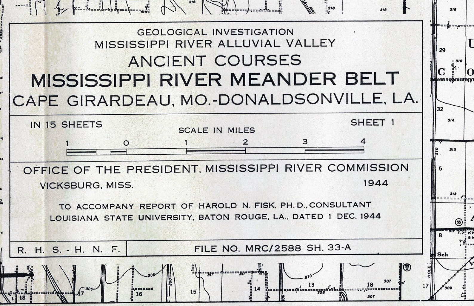 Sheet 1 - Harold Fisk Mississippi River Map Vintage Wall Art Poster ...