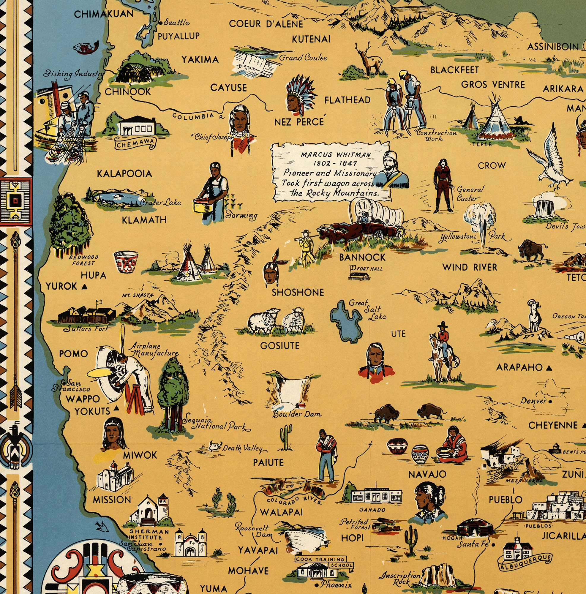 Mapa de la tribu india nativa de América del Norte Póster de - Etsy México