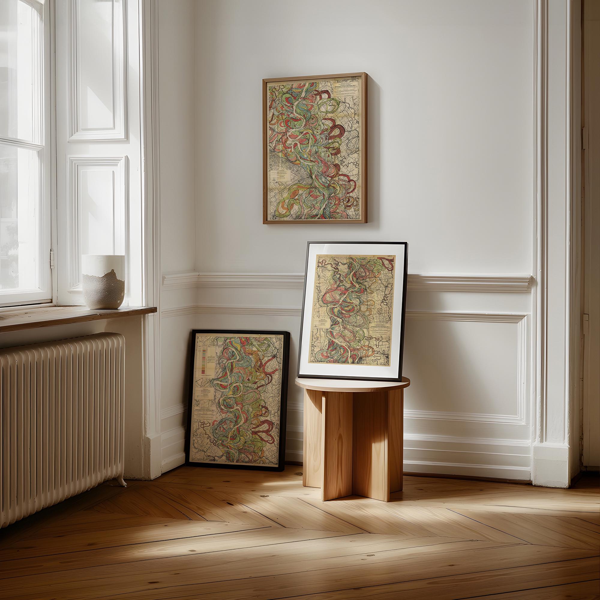 Sheet 13 - Harold Fisk Mississippi River Map Wall Art Poster Print ...