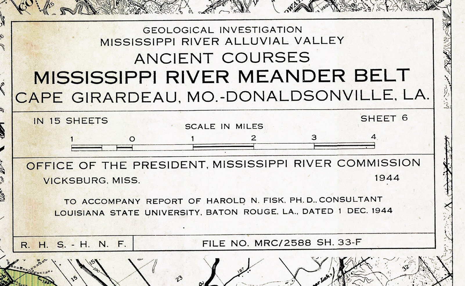 Sheet 6 - Harold Fisk Mississippi River Map Wall Art Poster Print ...