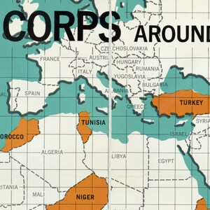 1966 Map - Peace Corps Around the World - History Wall Art Poster Print ...