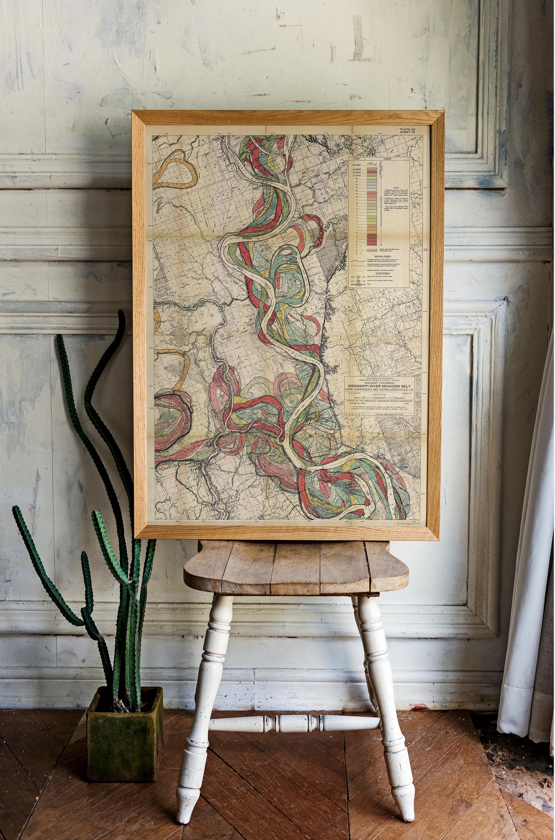 Sheet 13 - Harold Fisk Mississippi River Map Wall Art Poster Print ...