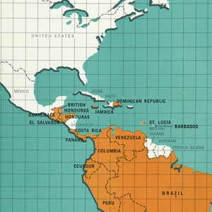 1966 Map - Peace Corps Around the World - History Wall Art Poster Print ...