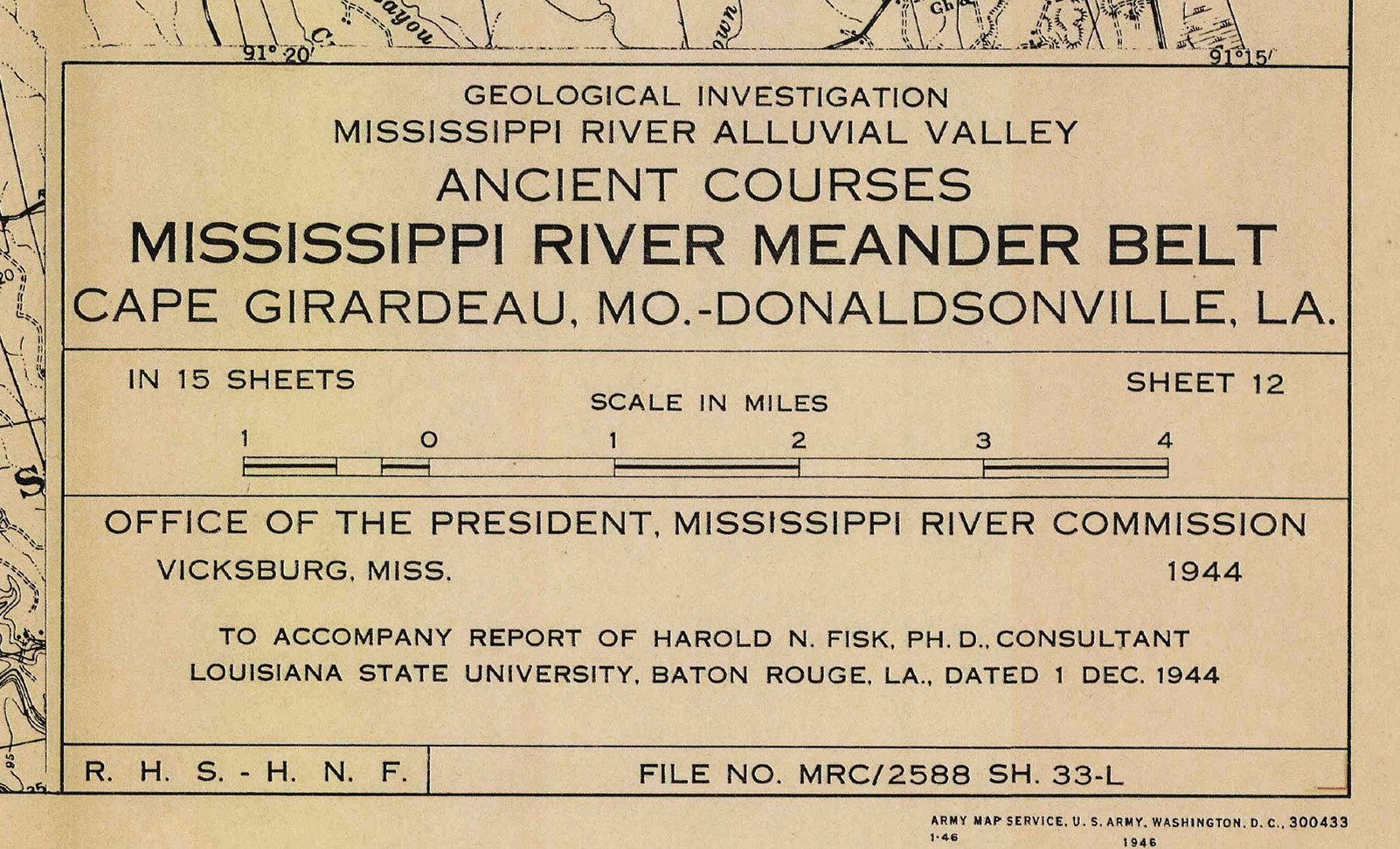 Sheet 12 Harold Fisk Mississippi River Meander Belt Alluvial - Etsy