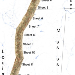 Sheet 7 - Harold Fisk Mississippi River Map Wall Art Poster Print ...
