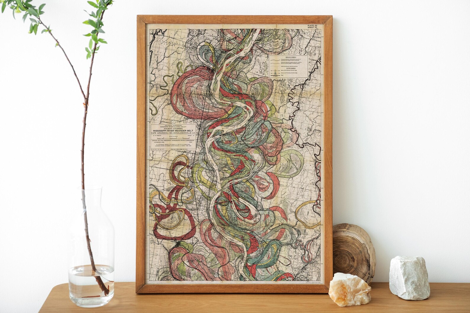 Sheet 10 - Harold Fisk Mississippi River Map Wall Art Poster - Unframed ...