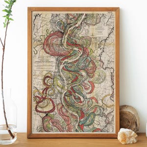 Sheet 10 - Harold Fisk Mississippi River Map Wall Art Poster - Unframed ...