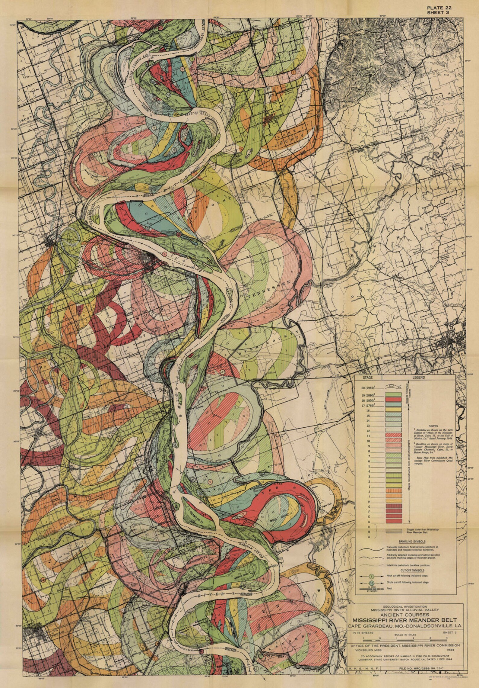 Sheet 3 Harold Fisk Mississippi River Meander Belt Alluvial - Etsy