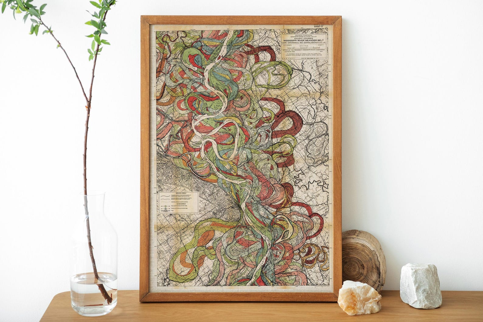 Sheet 6 - Harold Fisk Mississippi River Map Wall Art Poster - Unframed ...