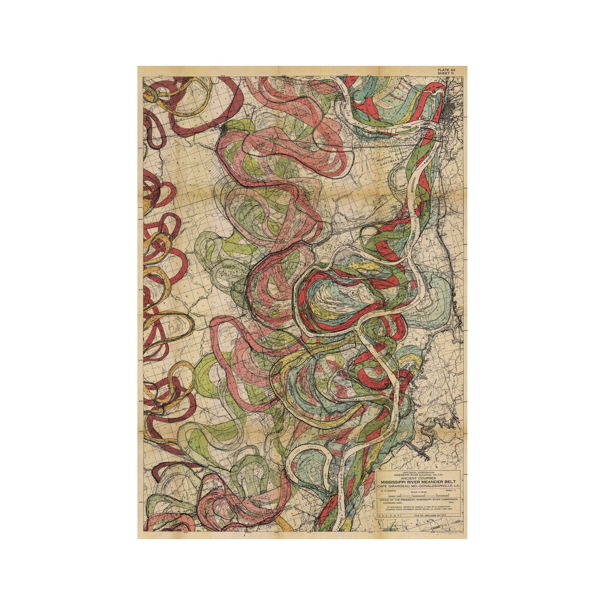 Sheet 11 Harold Fisk Mississippi River Meander Belt Alluvial Valley ...
