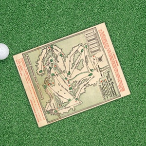 1954 Golf Décor Wall Art - 4th Day Broadside Fan Map Augusta National ...