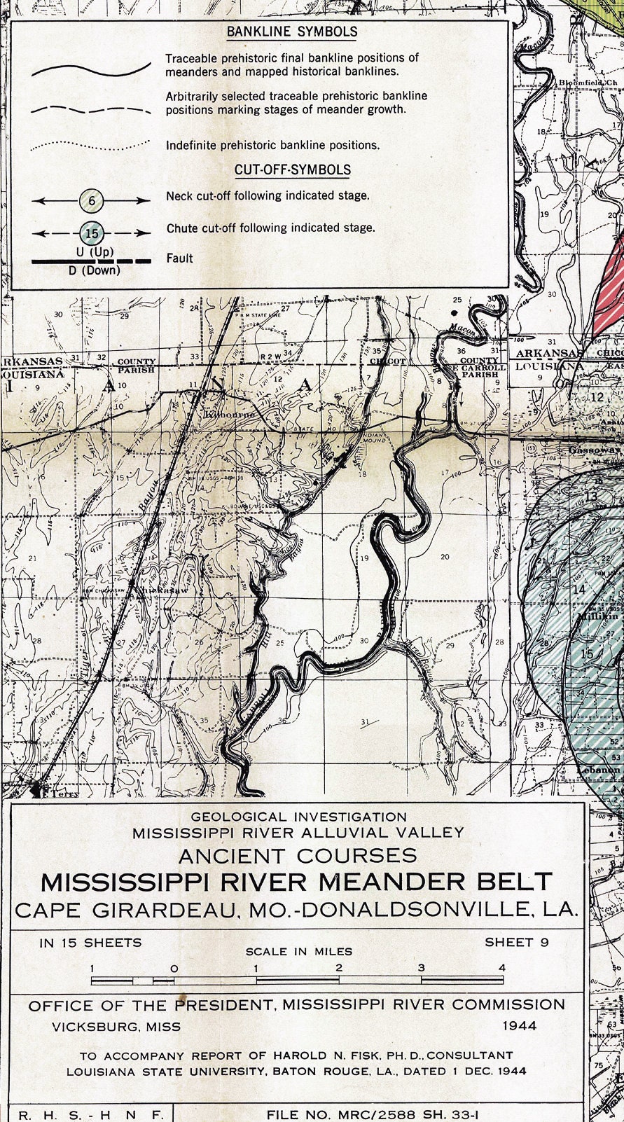 Sheet 9 - Harold Fisk Mississippi River Map Vintage Wall Art Poster ...