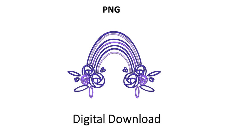 Purple Rainbow Clipart, Floral Design (PNG Digital Download) - Etsy