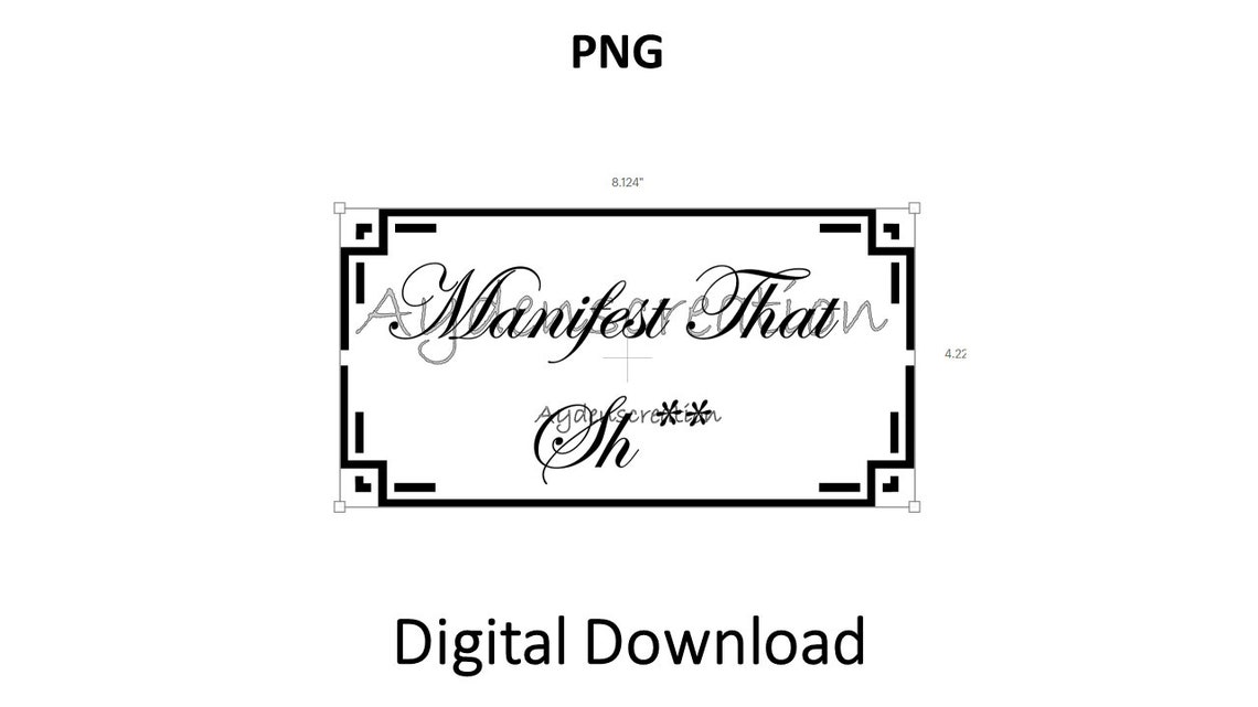 Manifest That Sh Png, Png, Frame Png - Etsy
