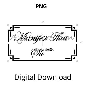 Manifest That Sh Png, Png, Frame Png - Etsy