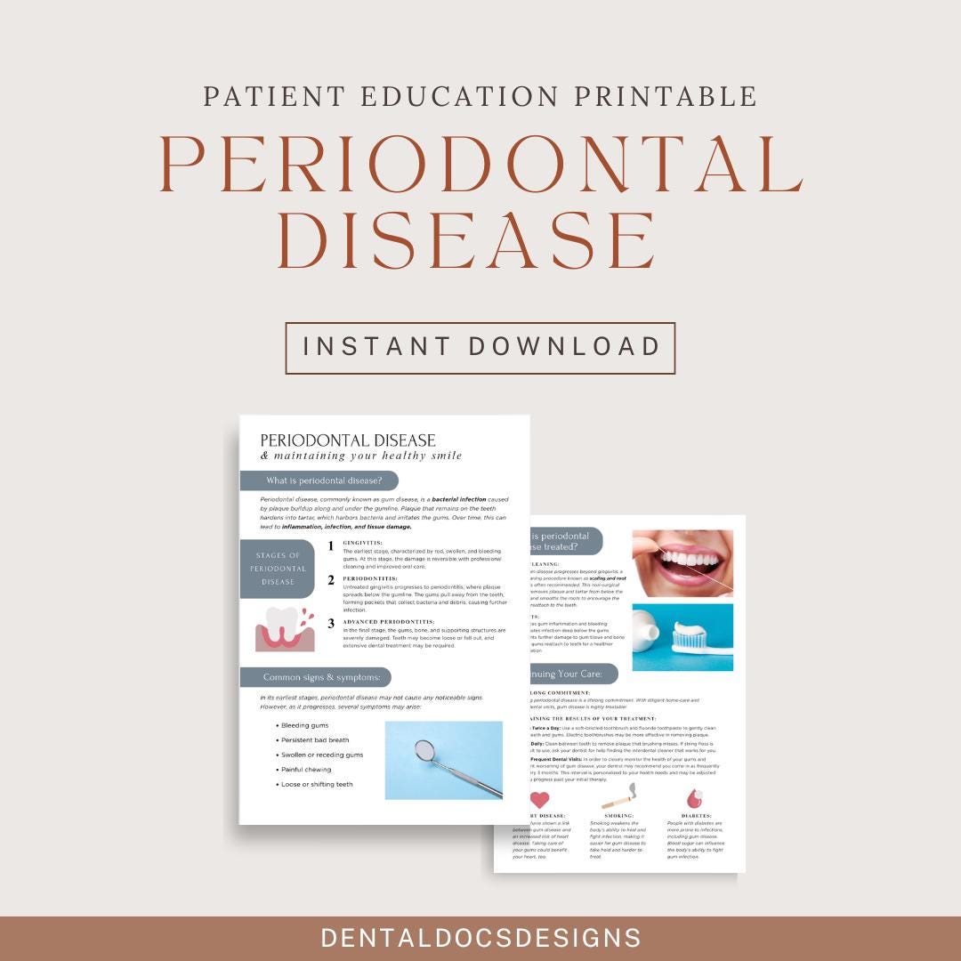 Periodontal Disease - Dental Patient Education Printable - Etsy