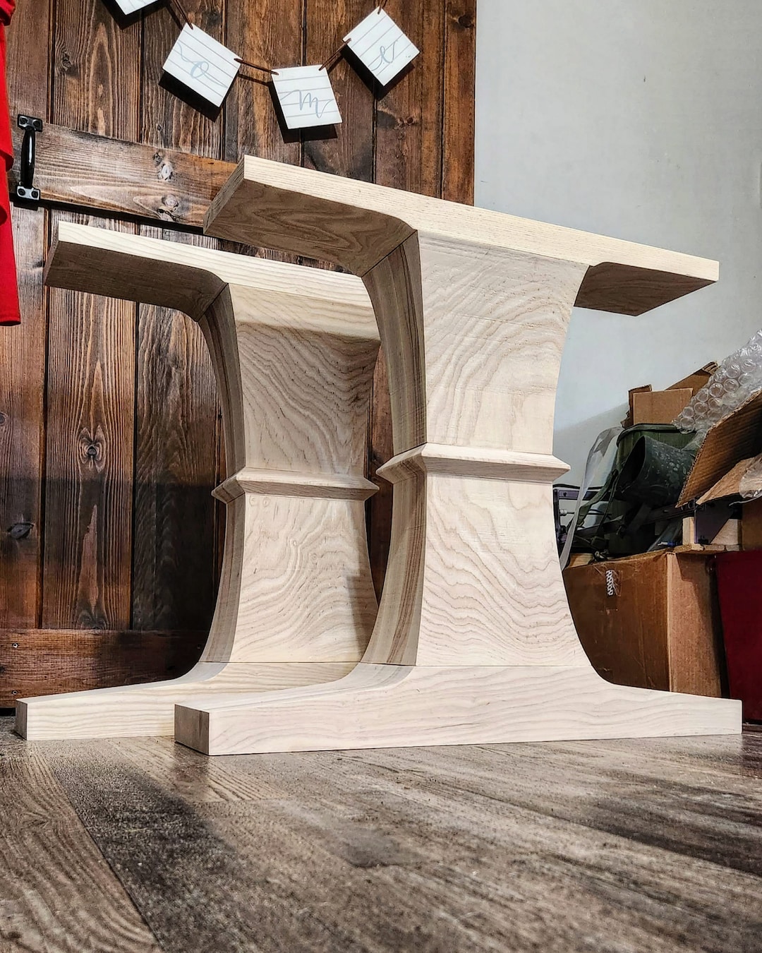 Wood Trestle Dining Table Pedestals Legs - Set of 2 "titan" Design - Etsy