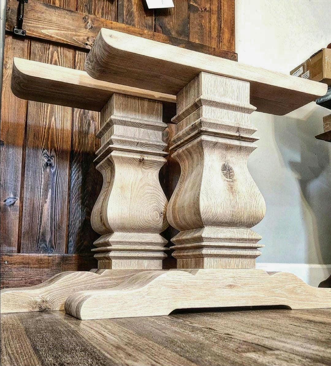 Modern Farmhouse Trestle Dining Table Pedestal Base "the Charleston ...