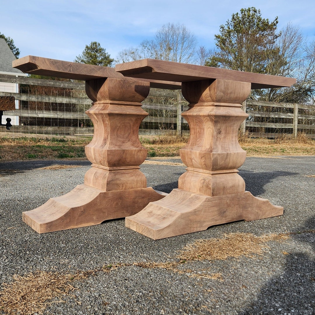 Trestle Table Base - Set of 2 Pedestals- "coastal Captivation" Design - Etsy