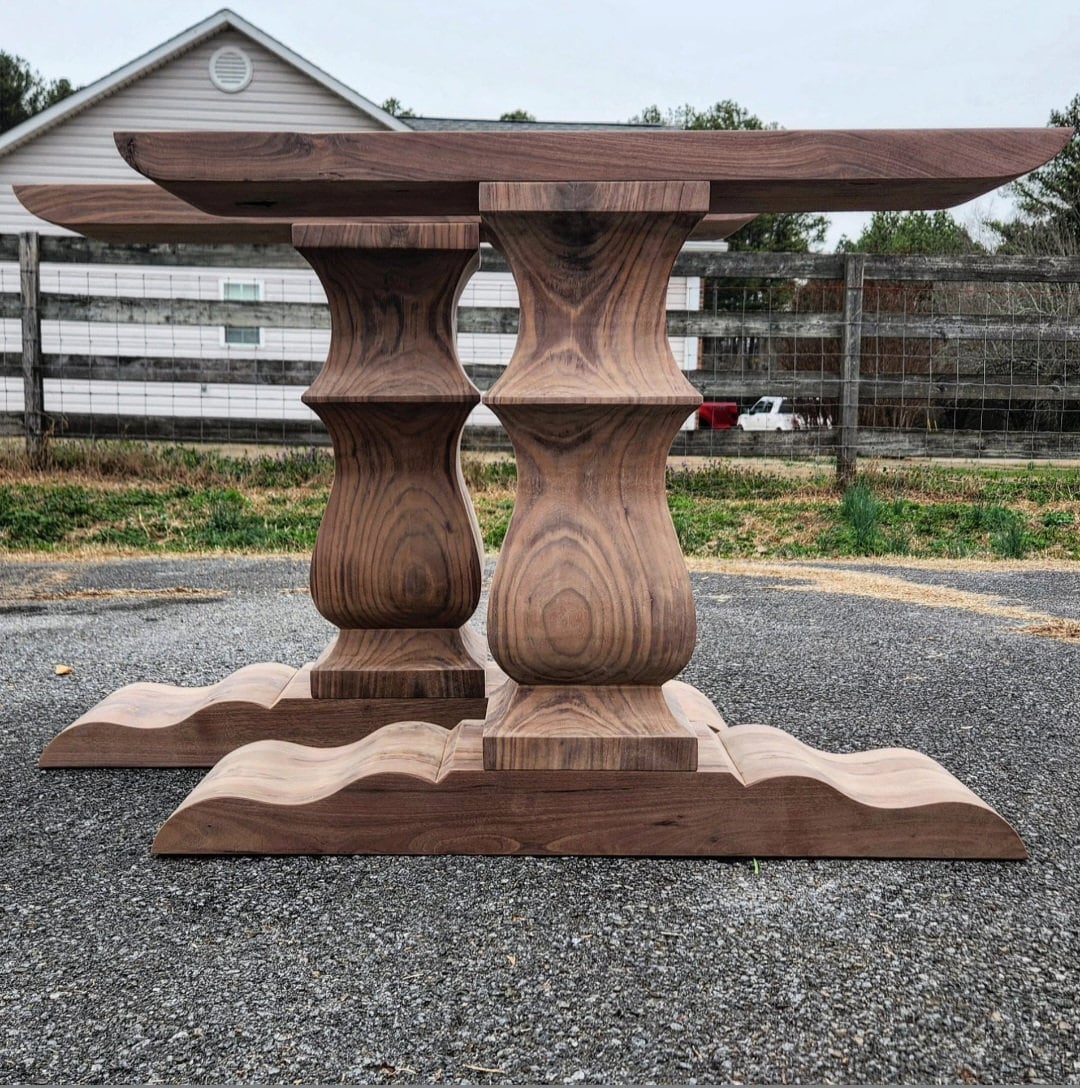 Chunky Trestle Table Pedestal Base southern Sophistication Design Set ...