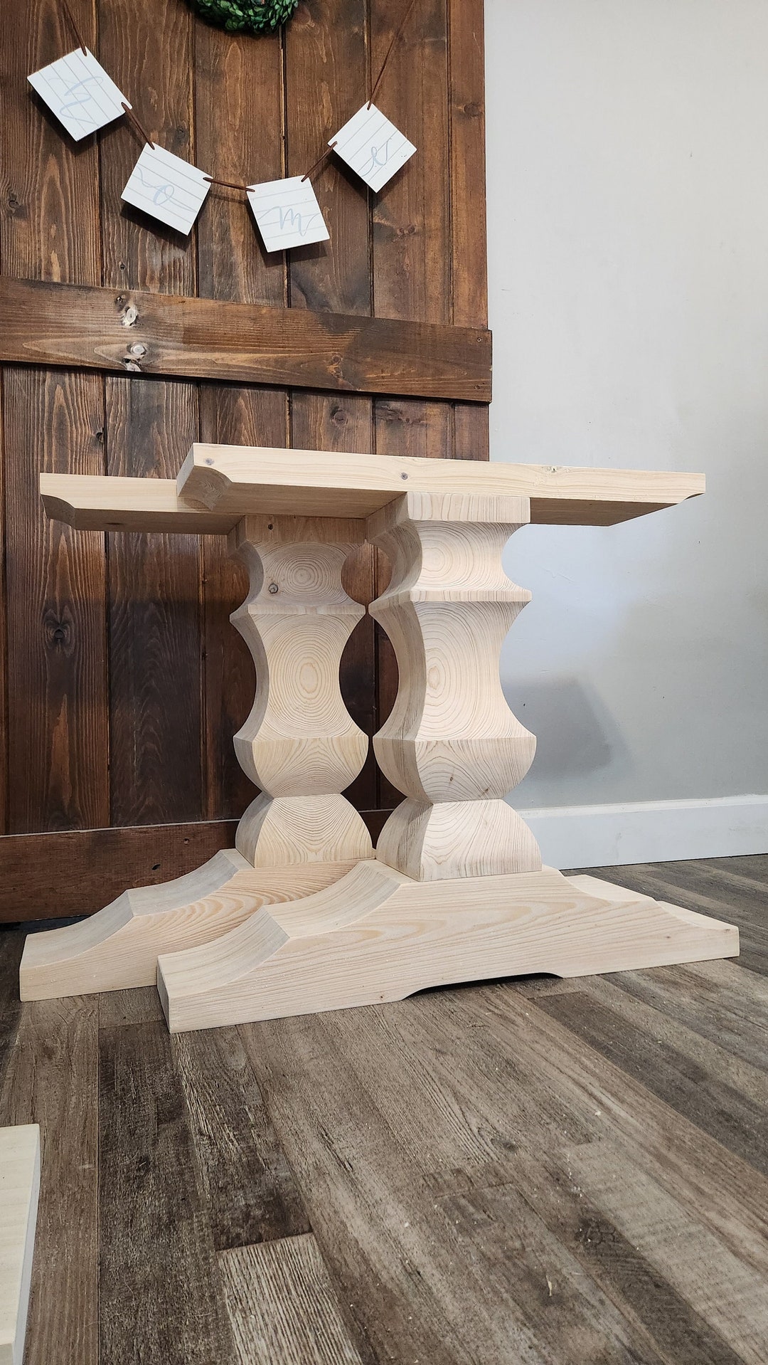Wooden Table Pedestals, Heavy Duty Table Legs, Timeless Wood Table Base, Elegant Farmhouse ...