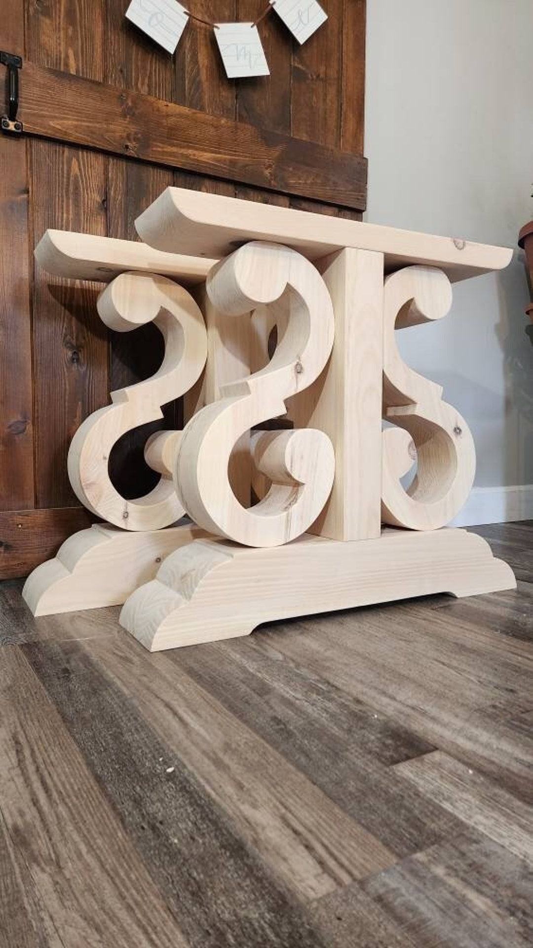 Scroll Wooden Table Pedestals Set of 2 Raybroswoodwork - Etsy