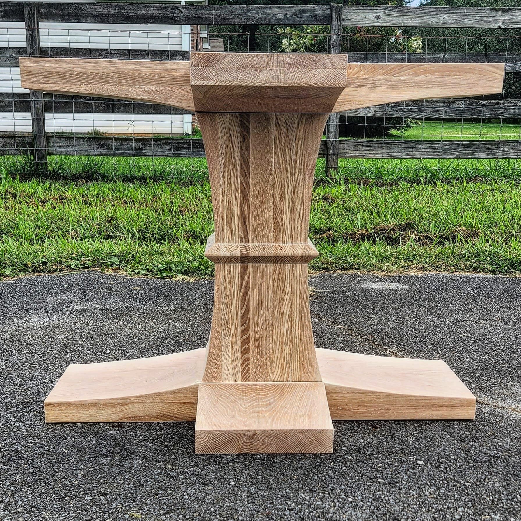 Solid Wood Single Pedestal Table Base: Round or Rectangular Table ...
