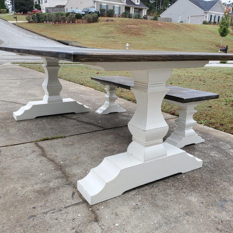 Pair of Trestle Dining Table Pedestals- "coastal Captivation" Design ...