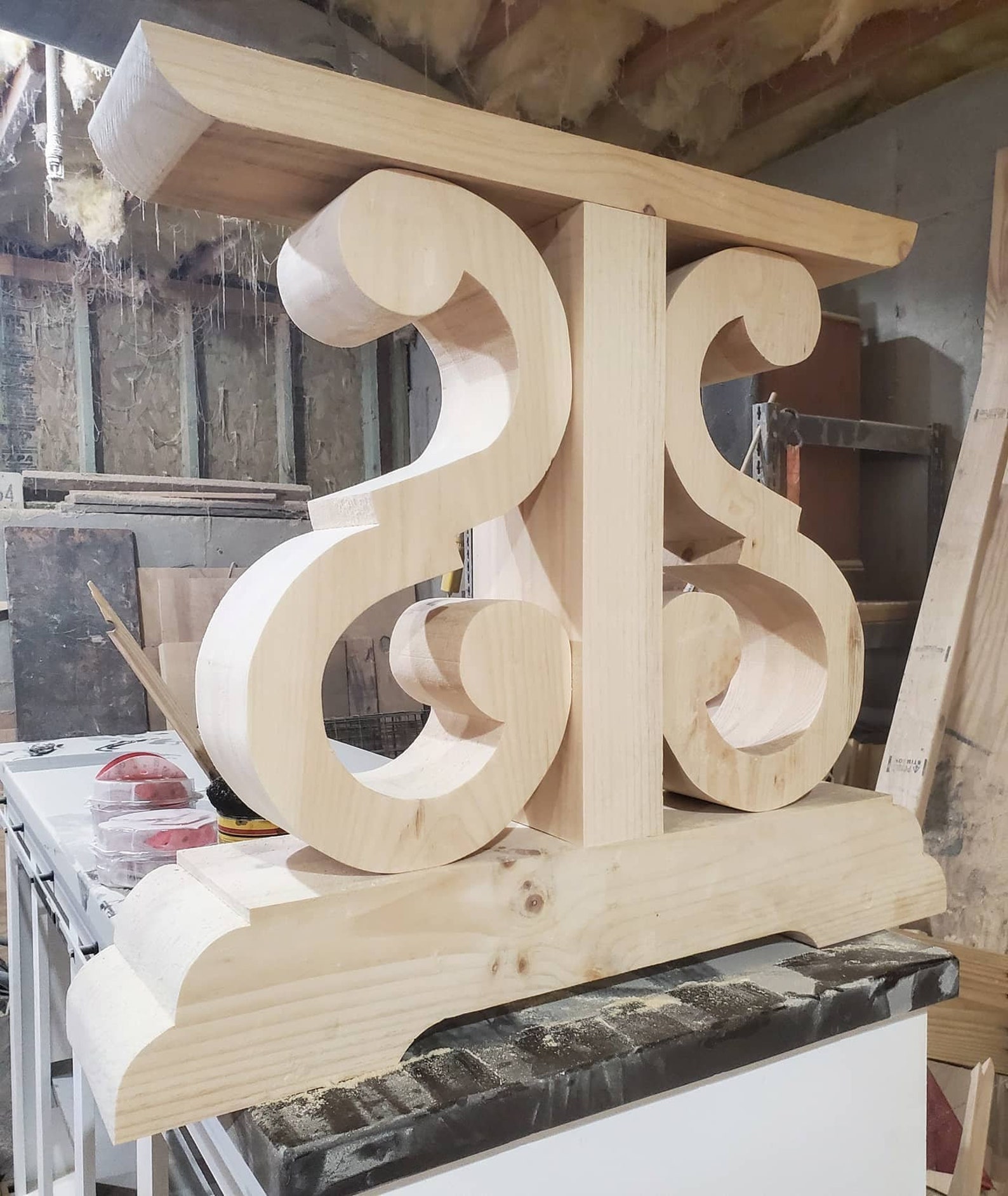 Scroll Wooden Table Pedestals Set of 2 Raybroswoodwork - Etsy