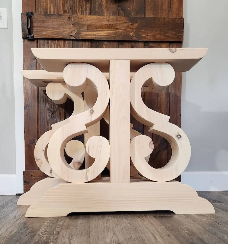 Scroll Wooden Table Pedestals - Set of 2 - Raybroswoodwork - Etsy