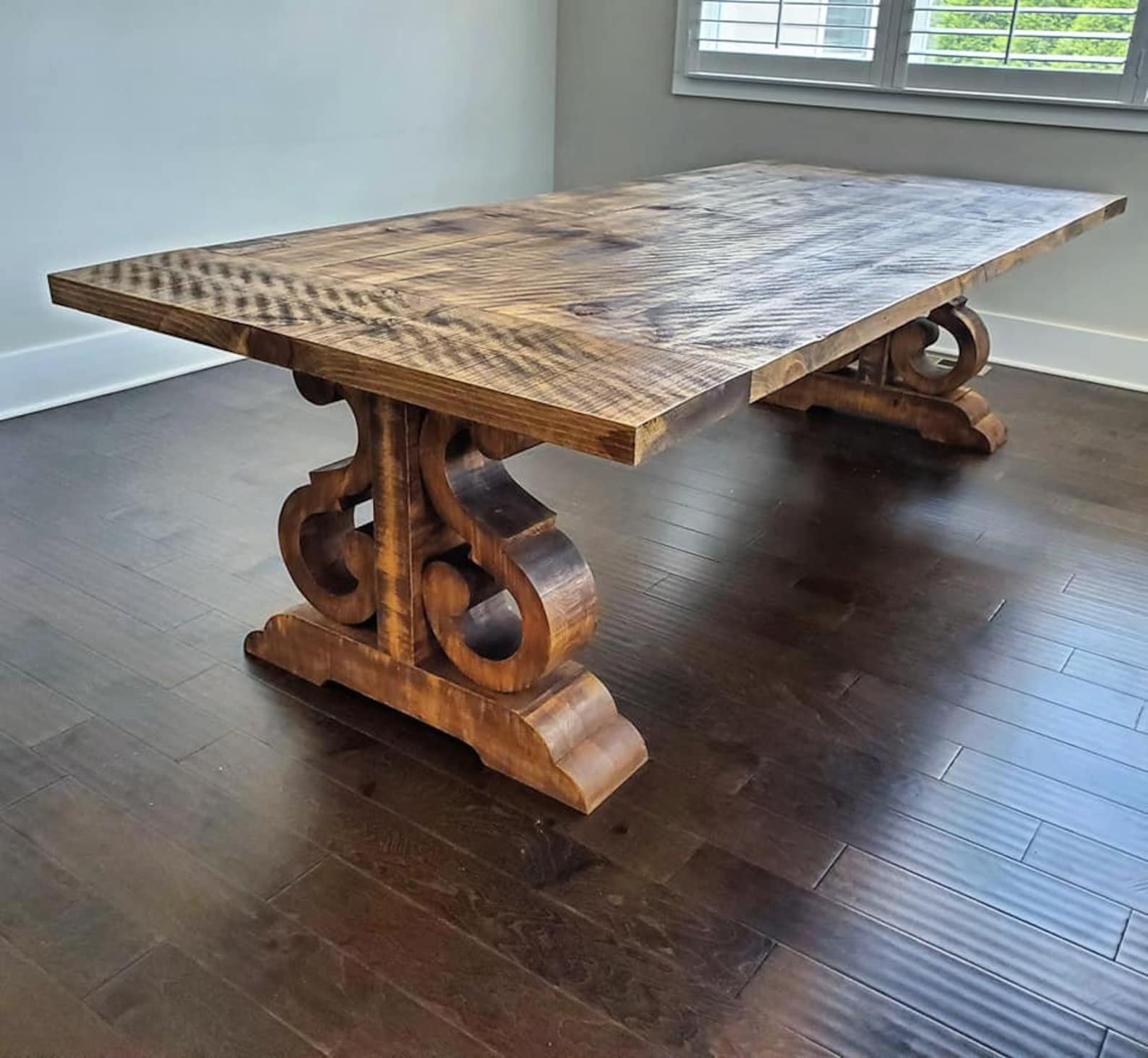 Scroll Wooden Table Pedestals - Set of 2 - Raybroswoodwork - Etsy