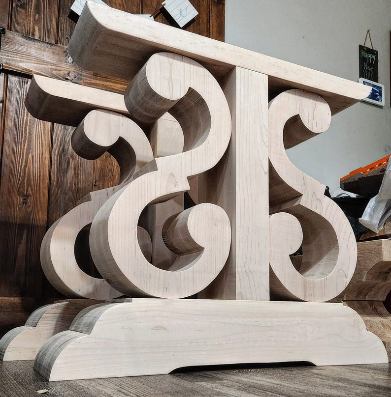 Scroll Wooden Table Pedestals - Set of 2 - Raybroswoodwork - Etsy