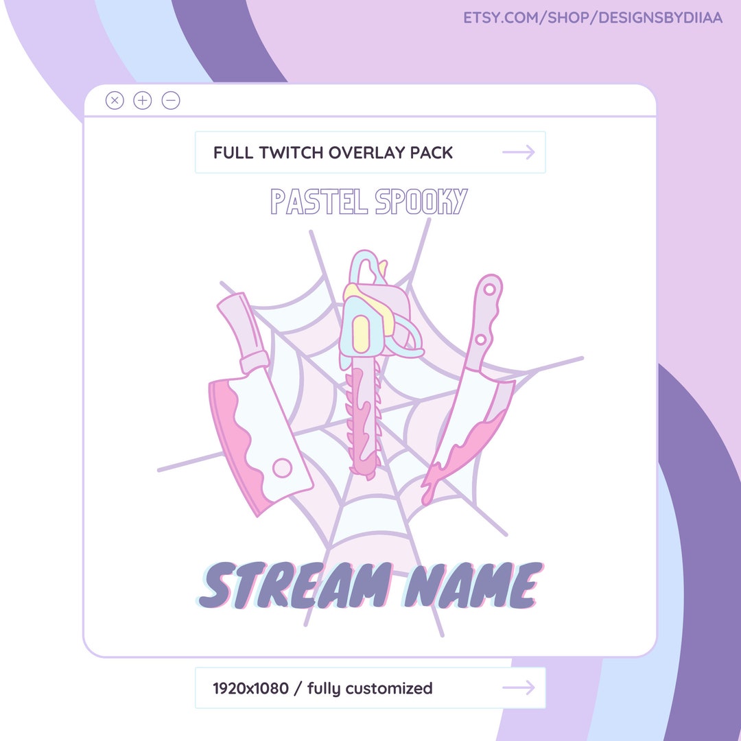 Cute Pastel Spooky Stream Full Package With Panels, Overlays and ...