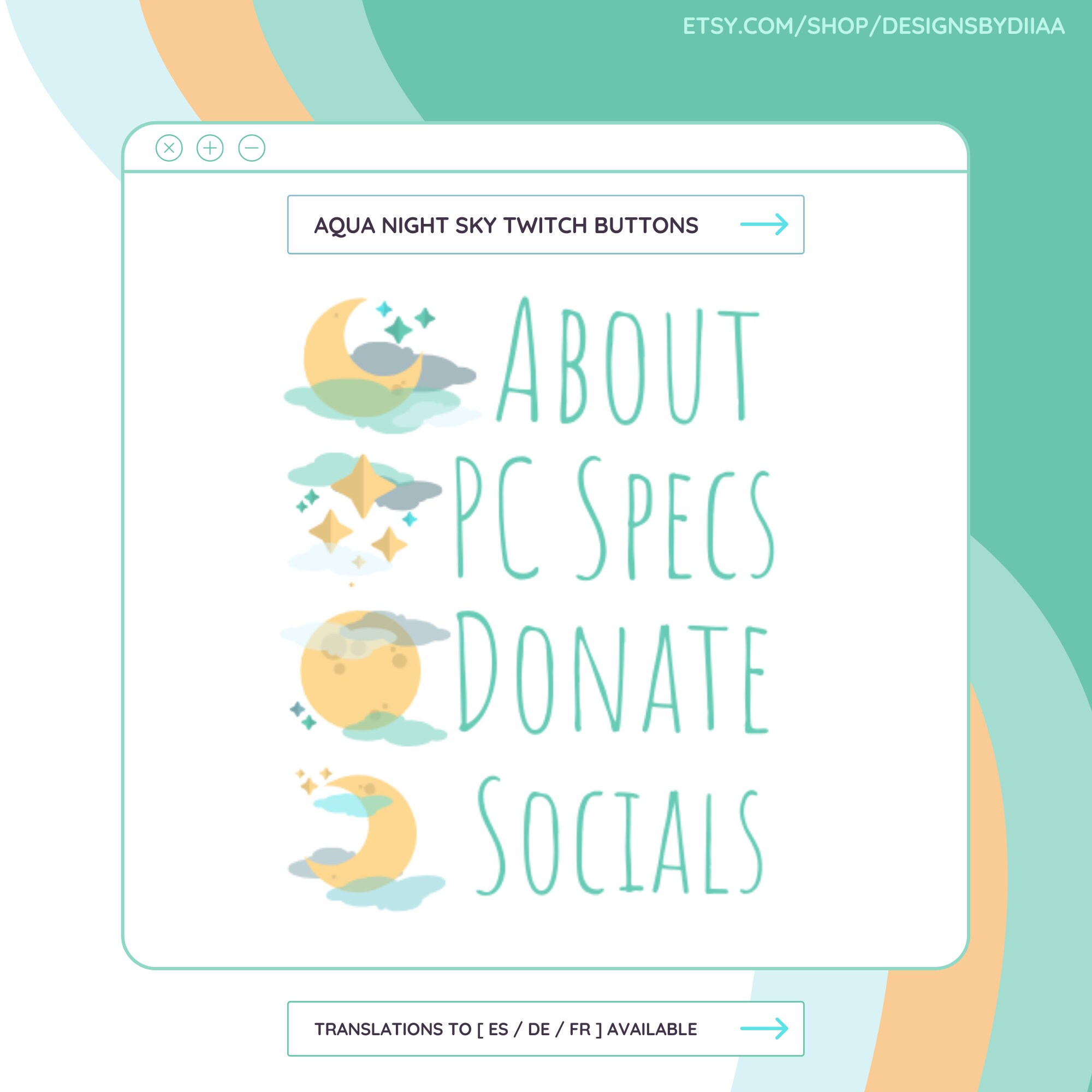 Pastel Aqua Sky Cute Twitch Panels / Twitch Buttons / Twitch - Etsy