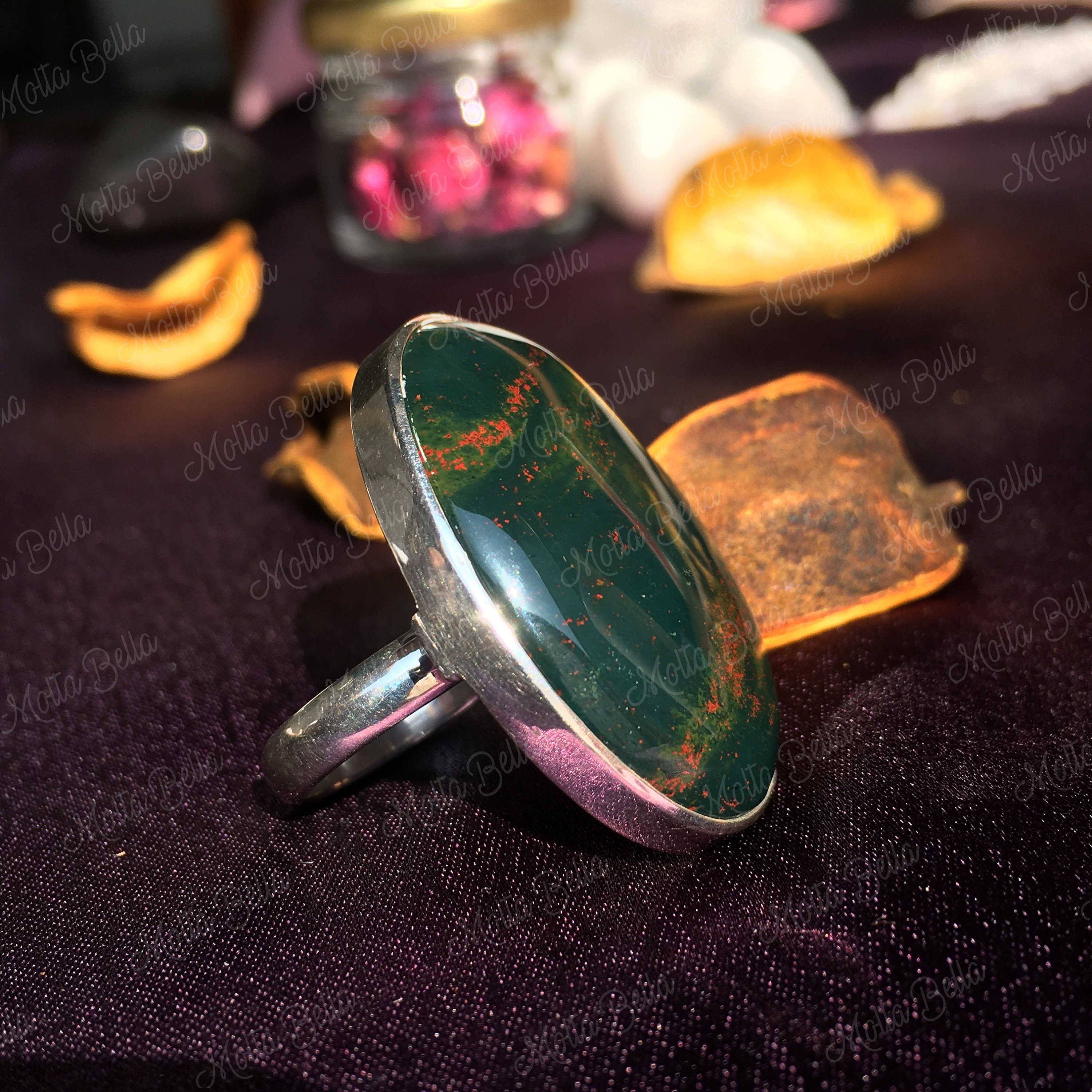 Boho Ring Natürlicher Blutstein Ring für sie 925 Sterling | Etsy