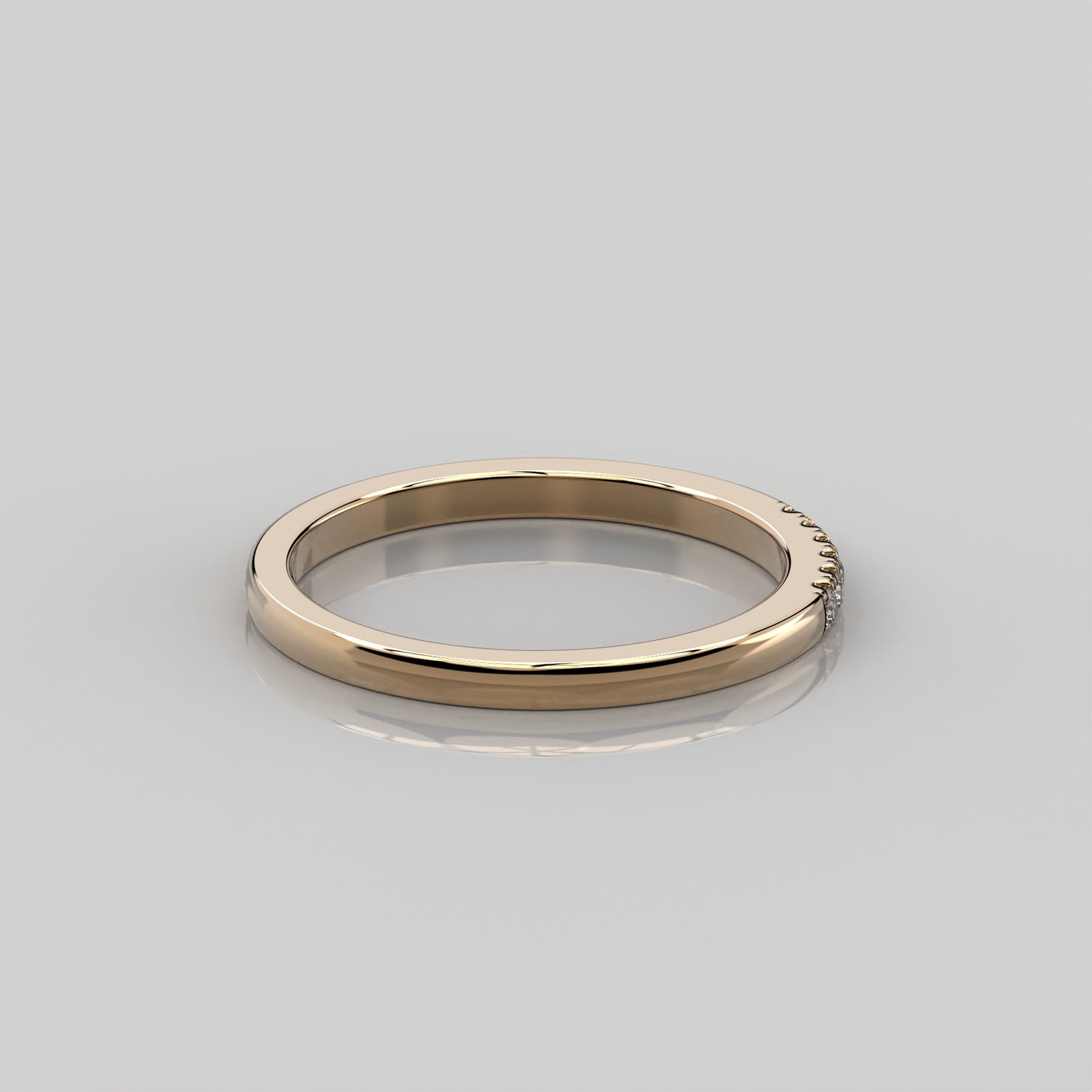 0.07 Ct Diamond Line Ring for Women • 14k Solid Gold Pave Diamond Ring ...