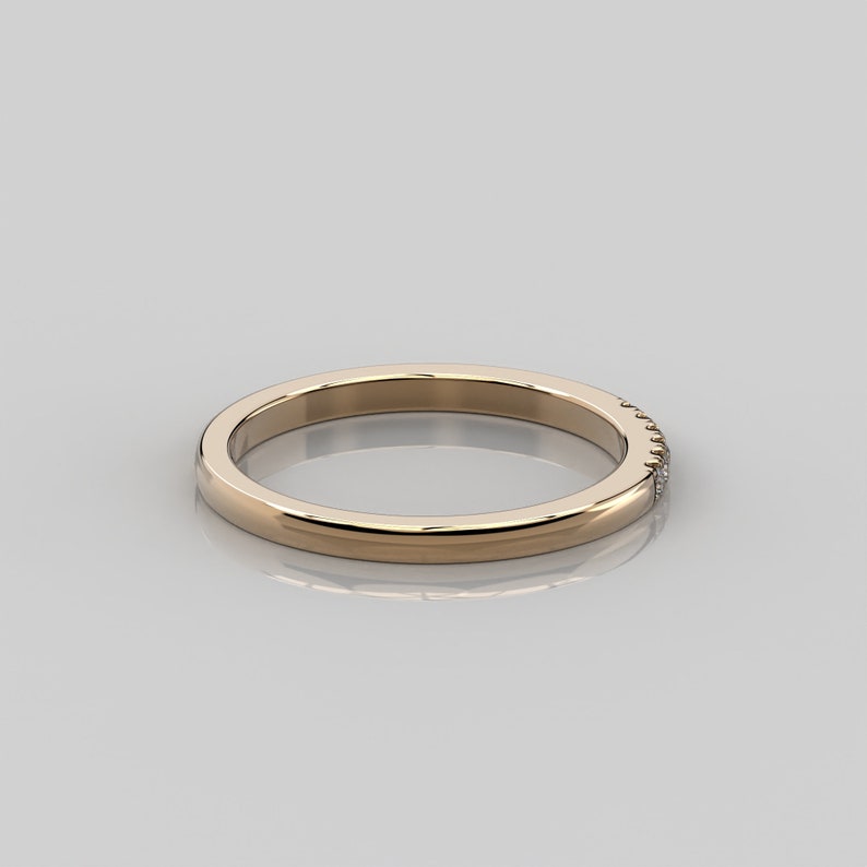 0.07 Ct Diamond Line Ring for Women • 14k Solid Gold Pave Diamond Ring ...