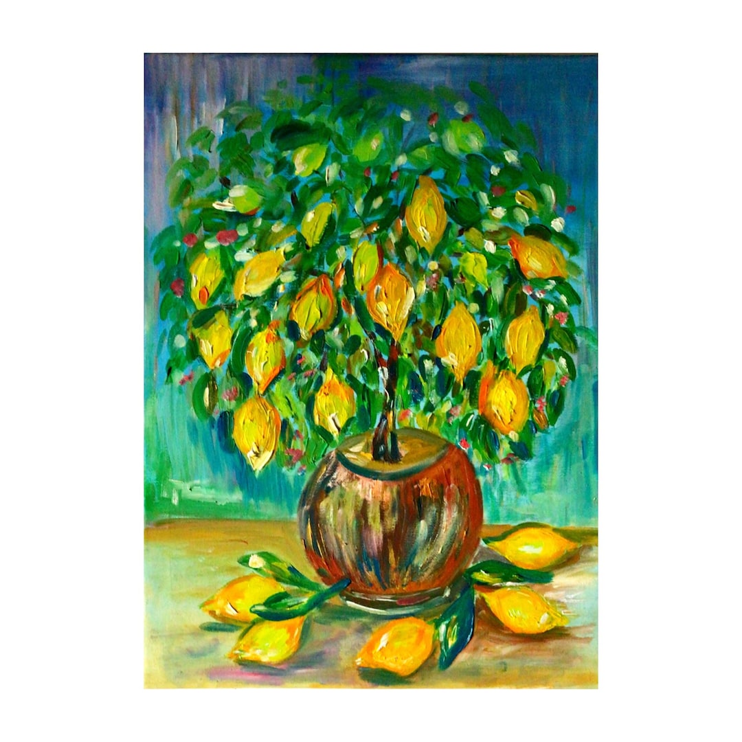 Lemon Tree Painting Amalfi Coast Painting Original Art Oil Painting ...