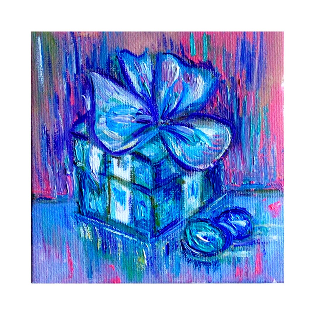 Gift Box Painting Oil Painting Original Artwork Delicate Color Gift for ...