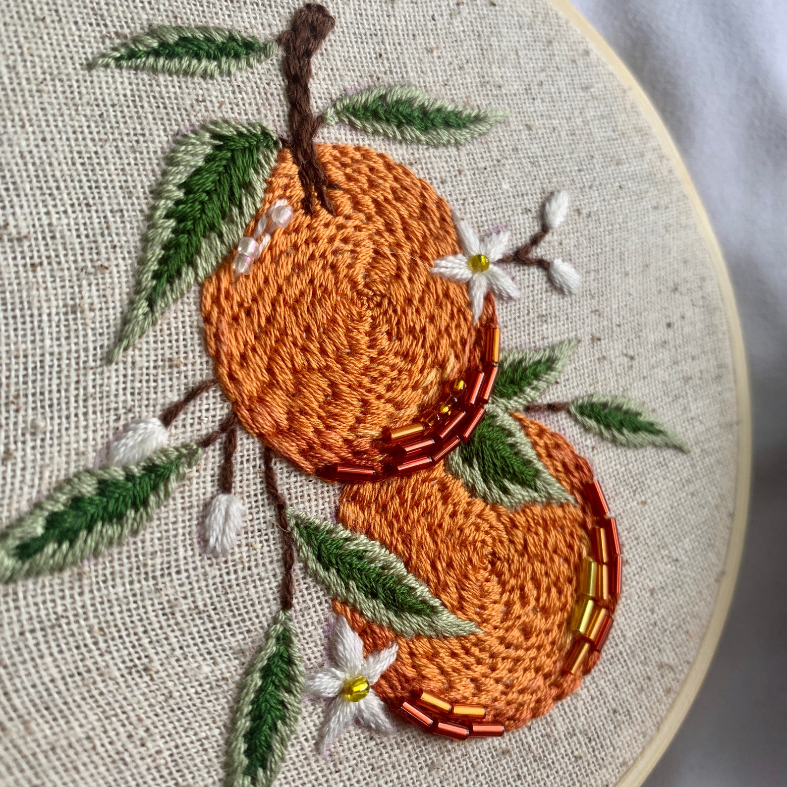 5 Orange Blossom Embroidery Hoop | Etsy