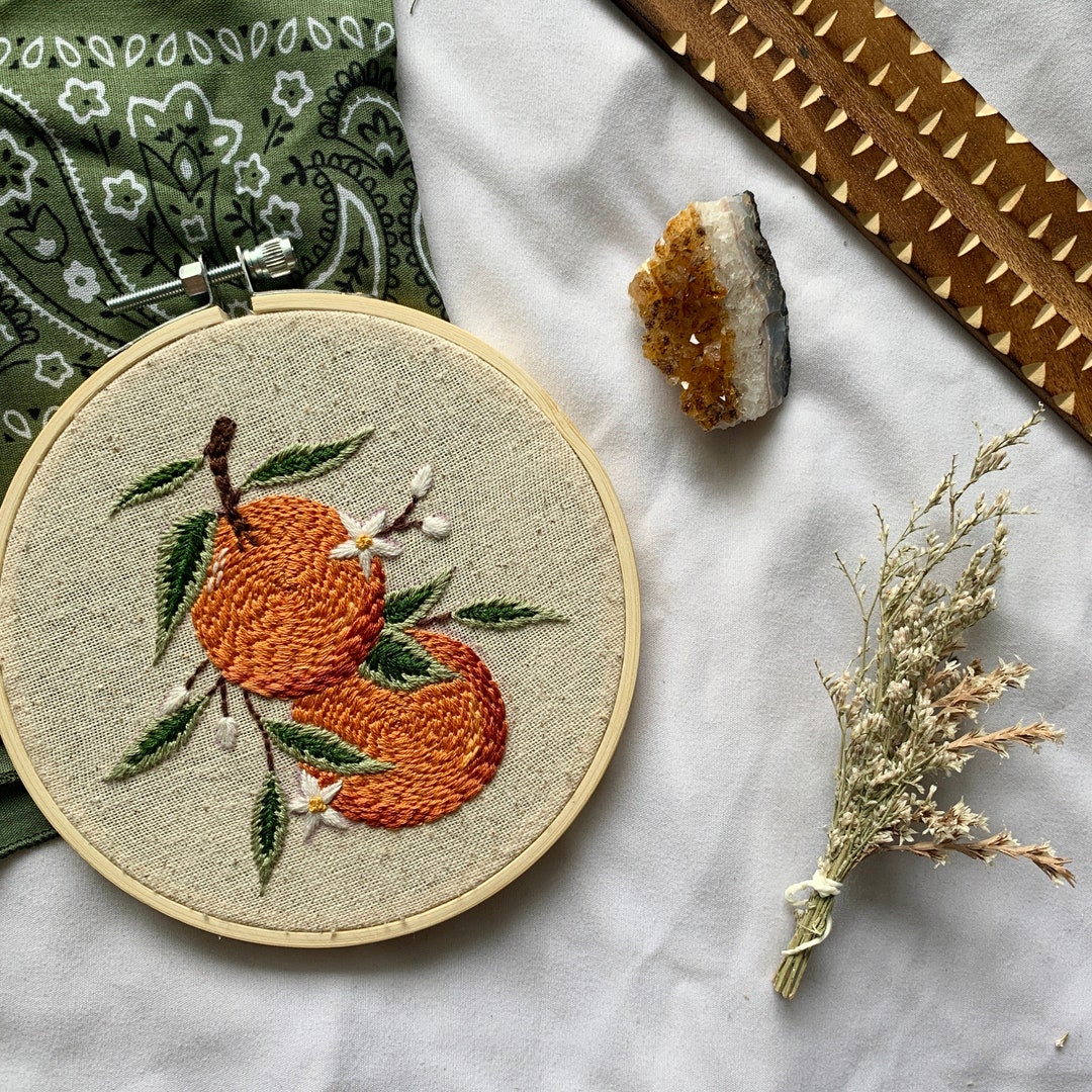 5 Orange Blossom Embroidery Hoop - Etsy