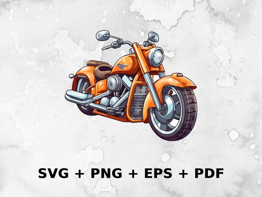Cartoon Motorcycle SVG PNG Eps, Commercial Use Clipart Vector Graphics ...