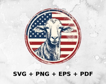 American Flag Goat SVG PNG Eps, Commercial Use Clipart Vector Graphics ...