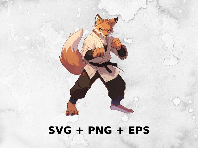 Karate Fox Anime Svg Png Eps Clipart, Commercial Use Vector Graphic for ...