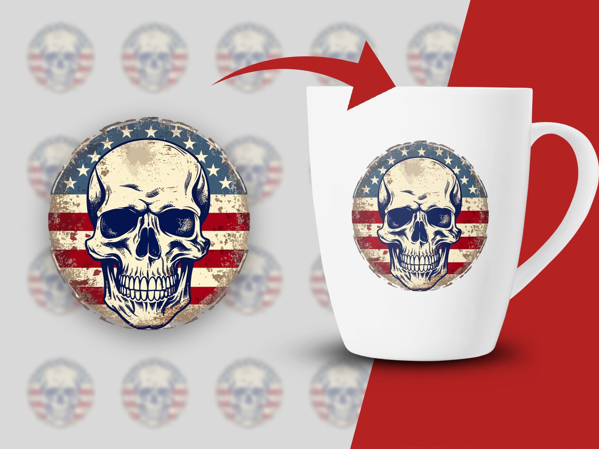 American Flag Skull Svg Png Eps Commercial Use Clipart Vector Graphics For Wall Art Tshirts